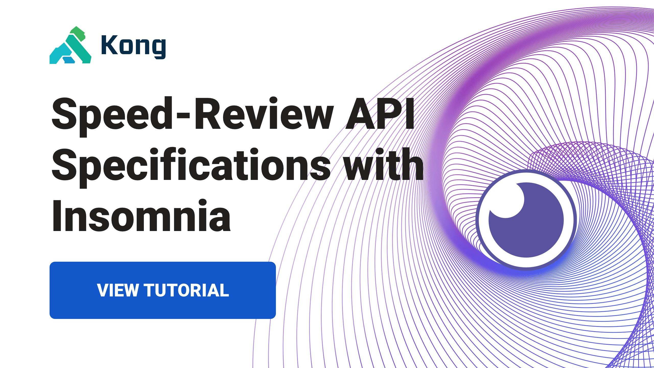 Speed-Review API Specifications with Insomnia | Kong Inc.